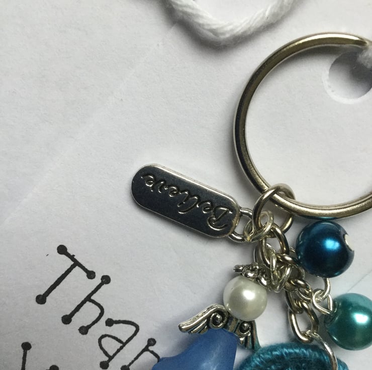 Dorset Button and Beaded Angel Bag Charm Keyrin... - Folksy