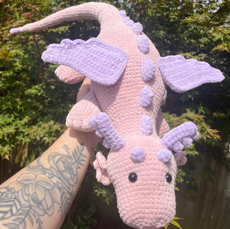 Large crochet dragon plushie - cute dragon plus... - Folksy
