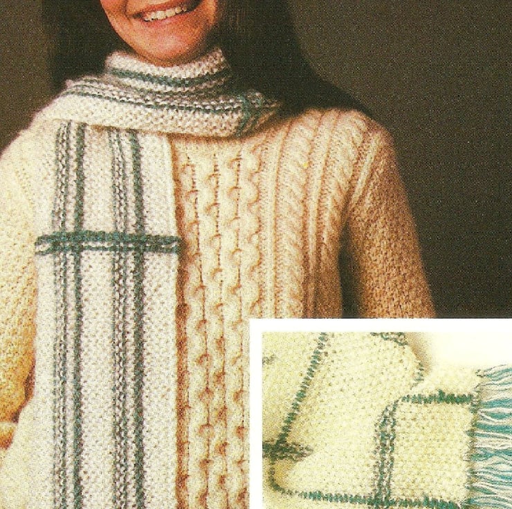 VINTAGE KNITTING PATTERN Ladies Reversible Scar... - Folksy