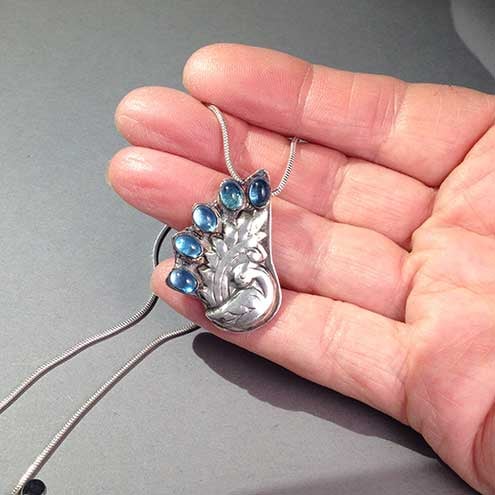 Silver Peacock with Topaz necklace - Exotic bir... - Folksy