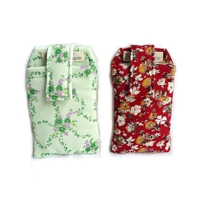 SALE! floral fabric mobile phone cover – green... - Folksy