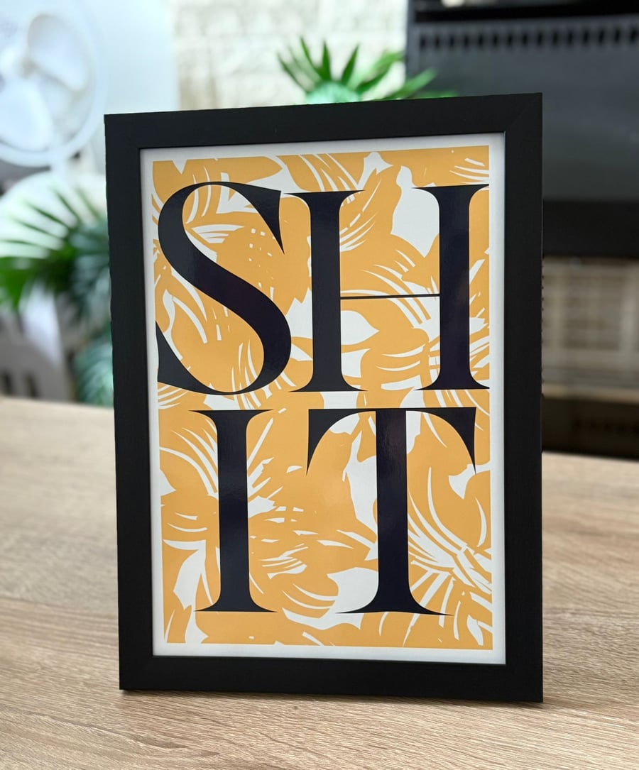 A4 Framed Funny Art Print Quote - Folksy