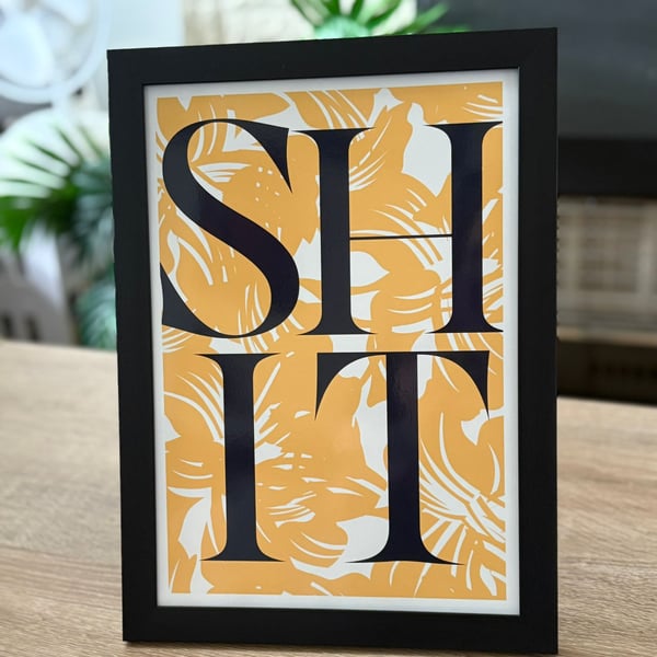 A4 Framed Funny Art Print Quote - Folksy