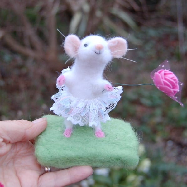 White mouse wearing tutu and holding a rose - ... - Folksy
