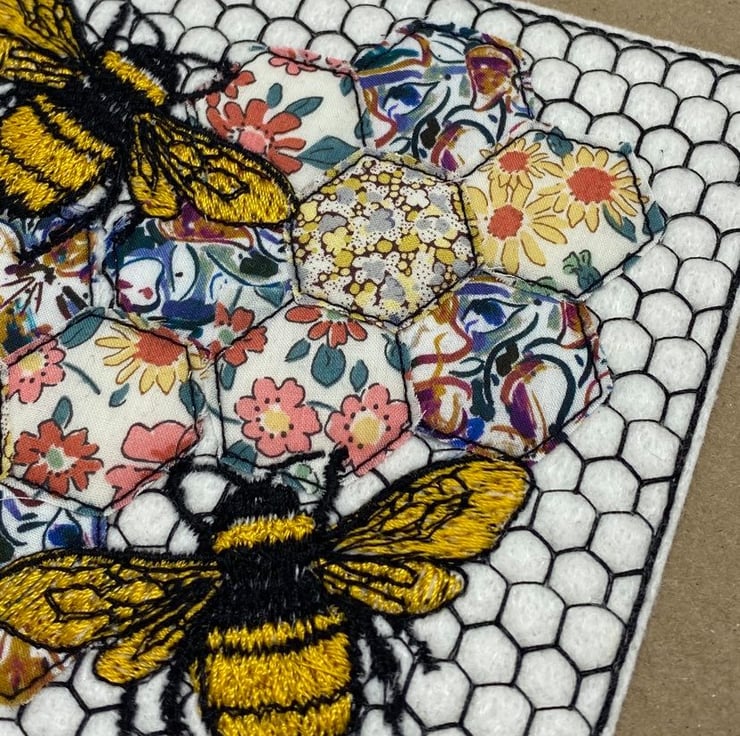 Bees - Bee Card - Bee Keepsake Card - Embroider... - Folksy