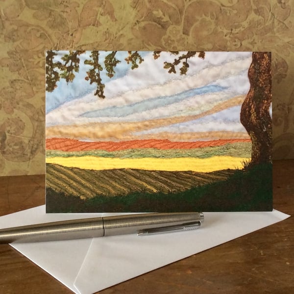 Countryside Landscape printed greetings card. - Folksy
