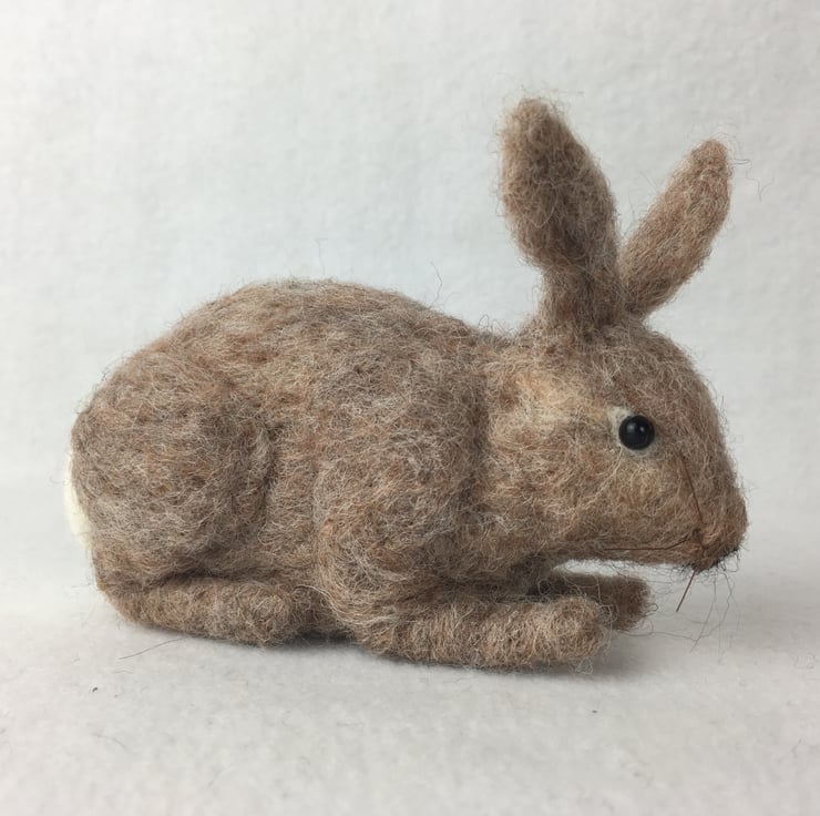 Needle felted rabbit, bunny, woodland animal s... - Folksy