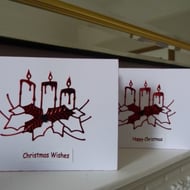 Pack of 4 Candle Christmas Cards - Folksy