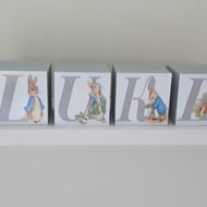 Grey Peter Rabbit Wood Blocks,Personalised Bloc... - Folksy