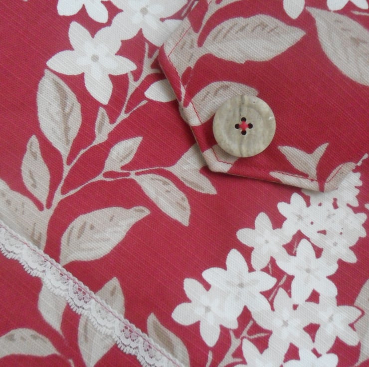 Raspberry print tote bag. - Folksy