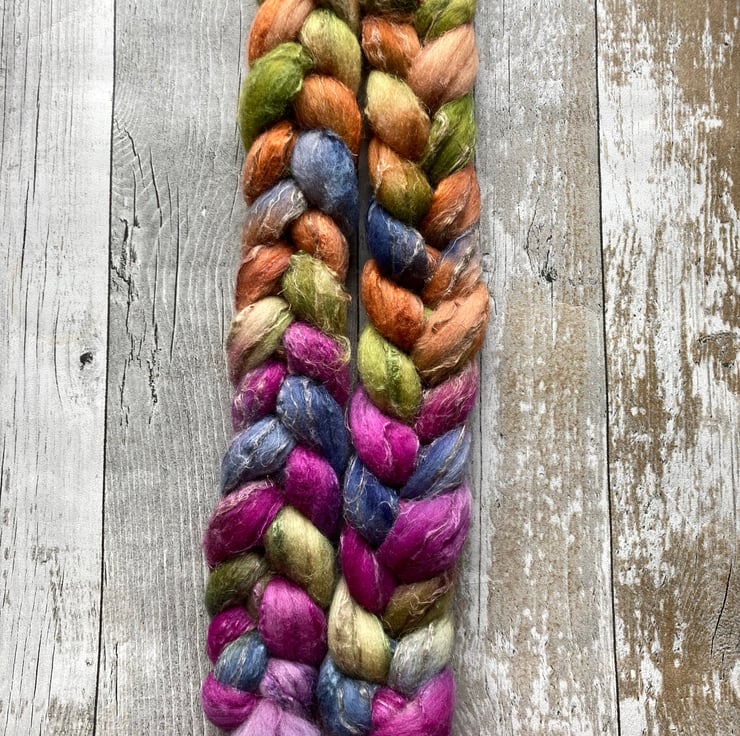 Merino Silk Linen Spinning fibre 100g Quick flame - Folksy