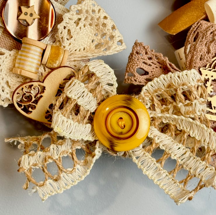 Buttons, Bows and Bobbins Wreath - Folksy