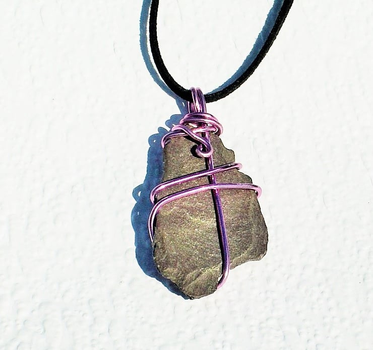 Organic Natural Slate Necklace - FREE UK Post - Folksy