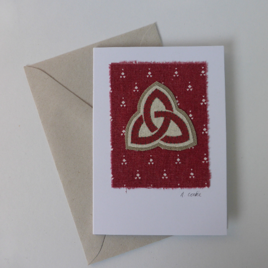 Celtic Knot Textile Art Card - Folksy