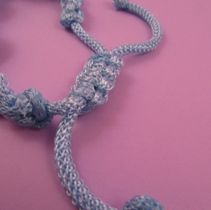 Light Blue Macrame Bracelet with 3 Aluminium Beads - Folksy