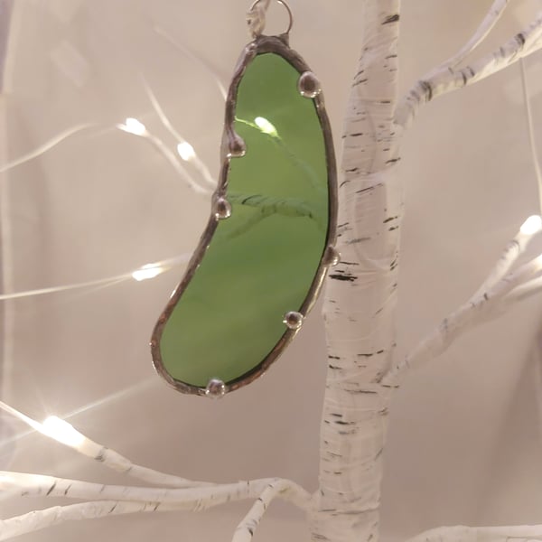 Handmade stained glass Christmas pickle - Folksy