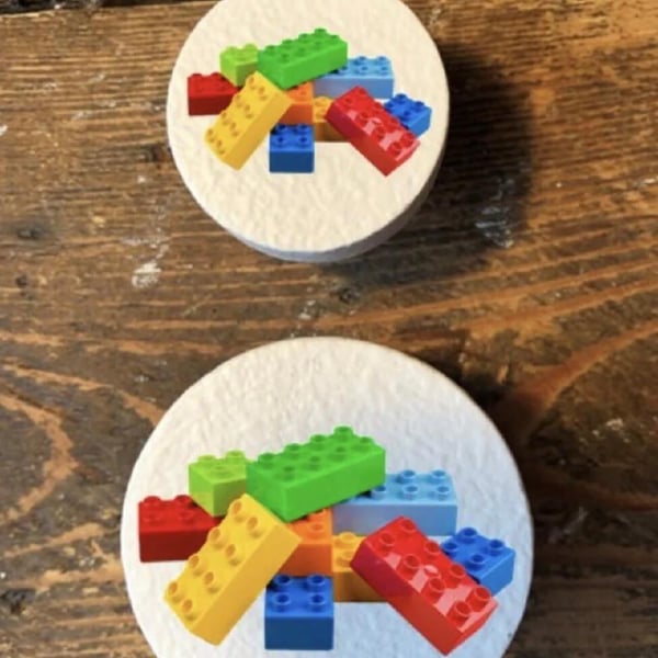 Handmade LEGO inspired logo knobs pine wardrobe... - Folksy