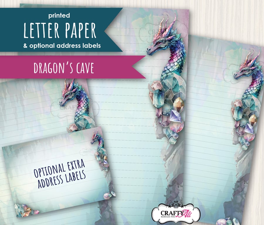 Letter Writing Paper Dragon's Cave - Folksy