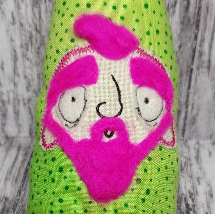 Bright Bold Mini Gnome, Pinkerton with Needle f... - Folksy
