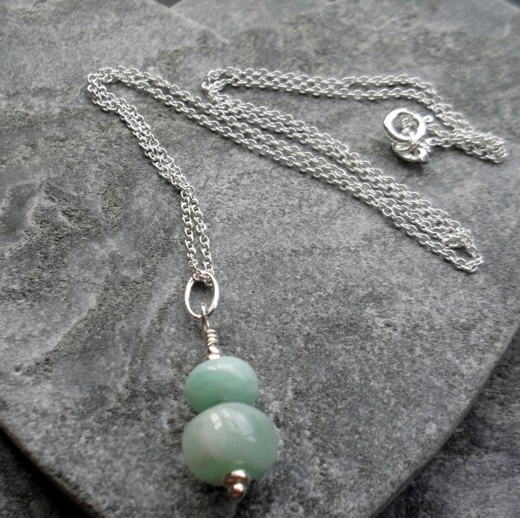 Amazonite Semi Precious Gemstone Sterling Silve... - Folksy