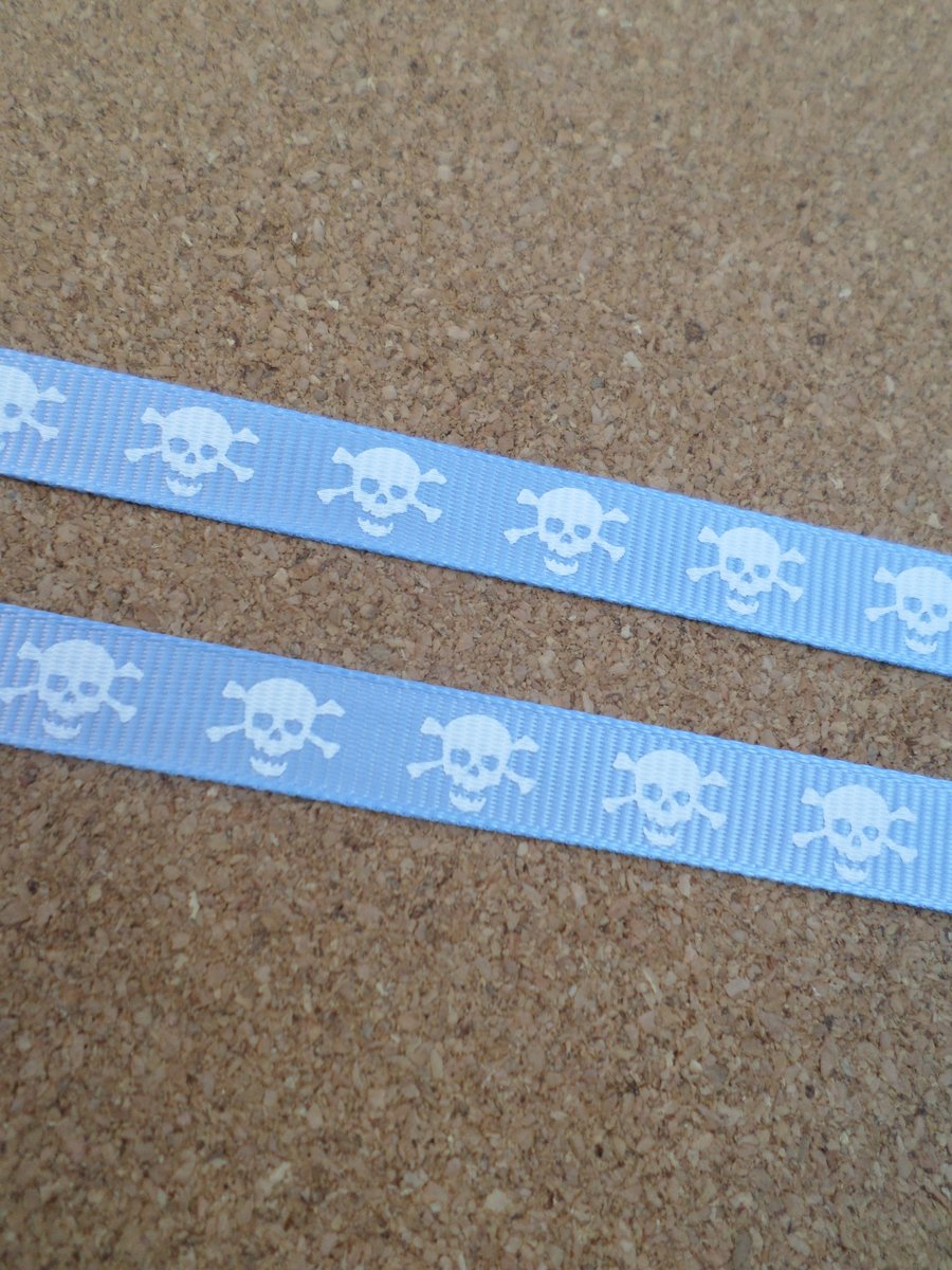 3m Ribbon - Printed Grosgrain - 9mm - Skull &am... - Folksy