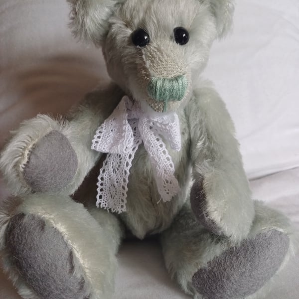 Mojito is a 10" mint green Teddy bear - Folksy