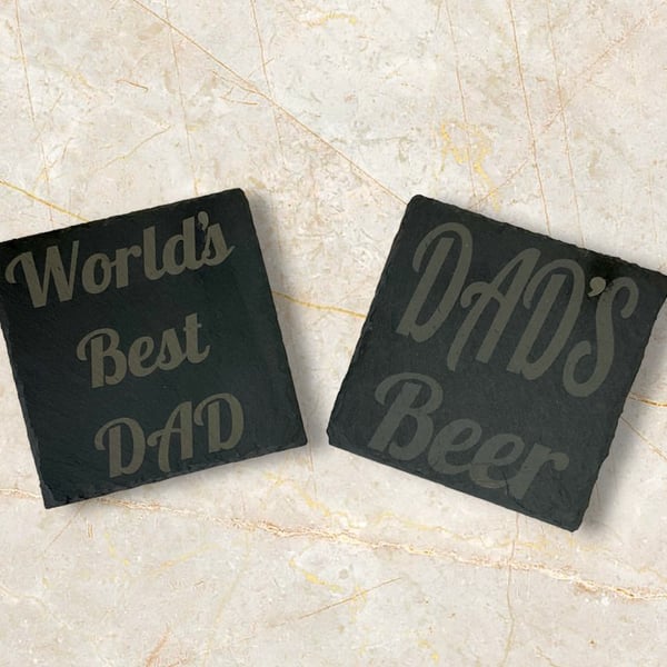 Coaster. Slate. Slate Coaster for Dad. Gift for... - Folksy