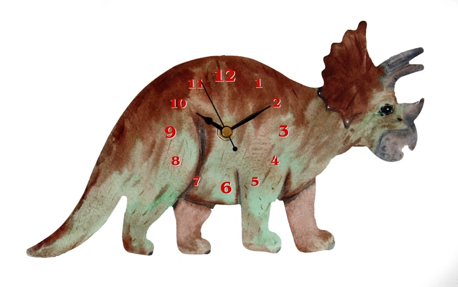 Dinosaur (Triceratops) Wall Clock - a prehistor... - Folksy