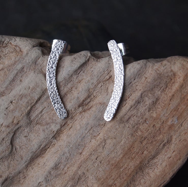 Silver stud earrings - Folksy