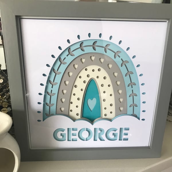 Personalised baby gift frame nursery decor - Folksy