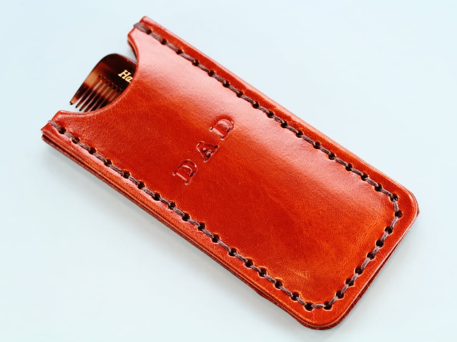 Dad Leather Comb Case, Handmade Dad Comb Case, ... - Folksy