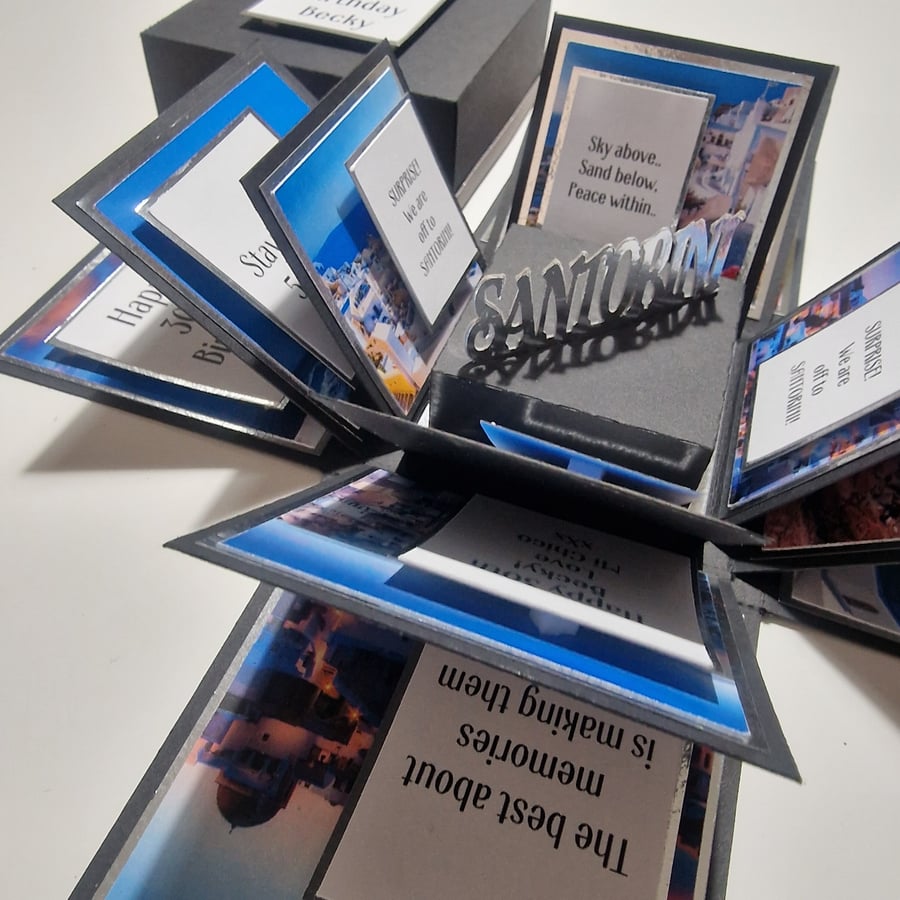 Exploding Occasions Box - Surprise Trip to Sant... - Folksy