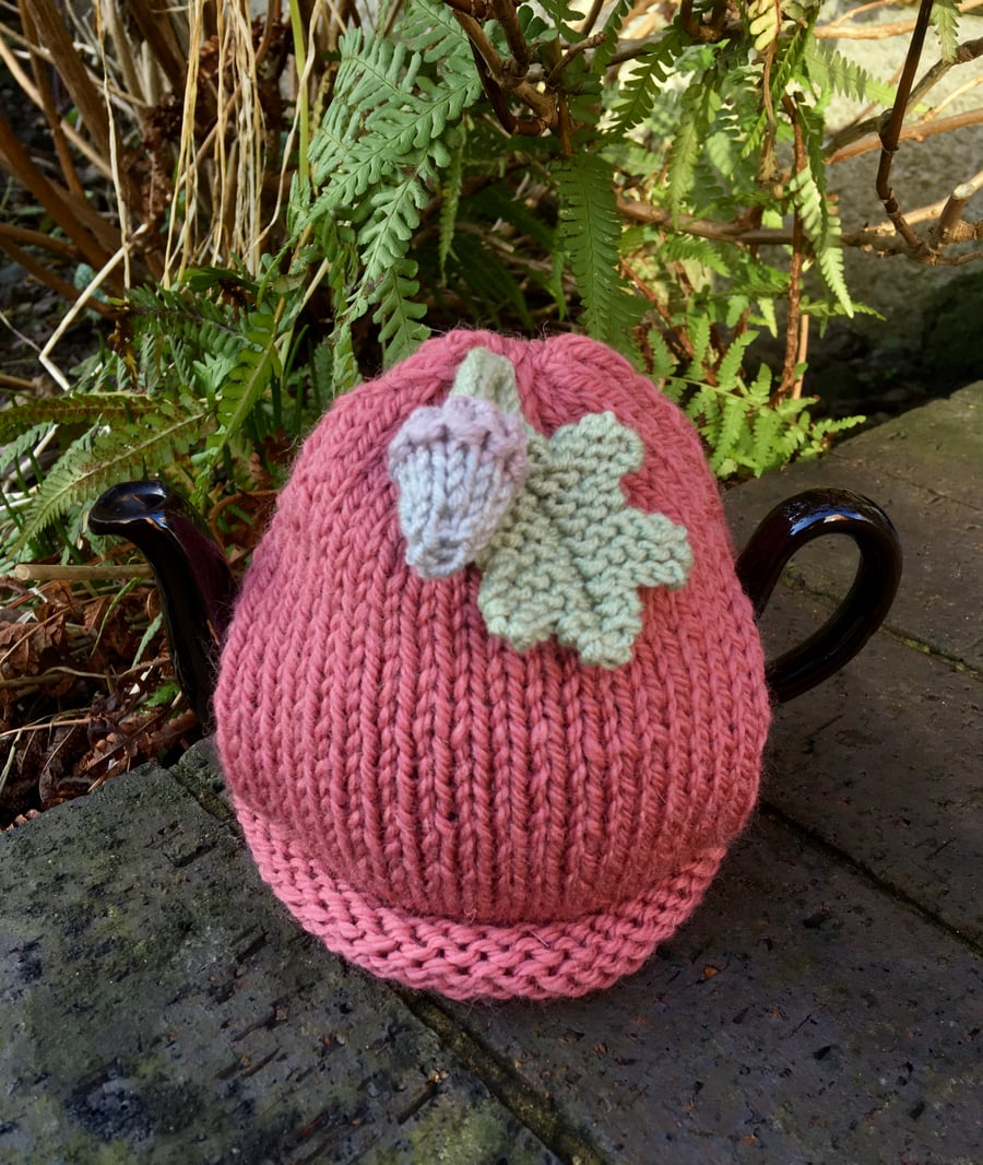 Small Oak Leaf Tea Cosy, One Cup Pink Acorn Tea... - Folksy