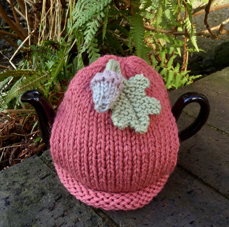 Small Oak Leaf Tea Cosy, One Cup Pink Acorn Tea... - Folksy