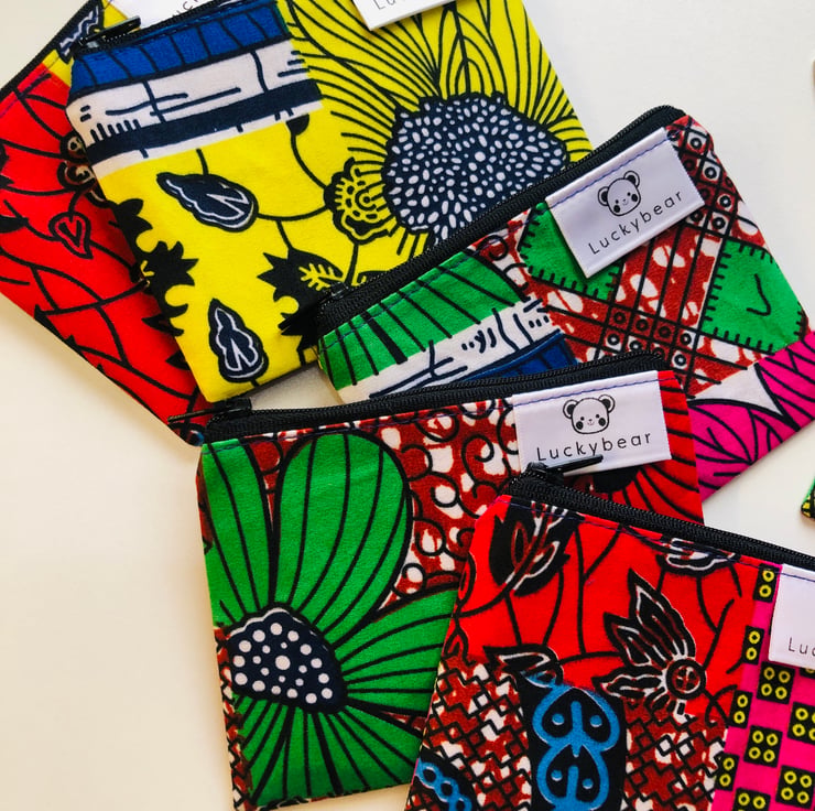 Coin purse in African wax print fabric; patchwo... - Folksy