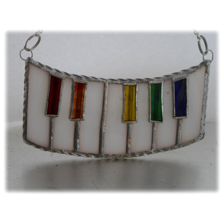 Piano Suncatcher Stained Glass Keyboard Keys Mu... - Folksy