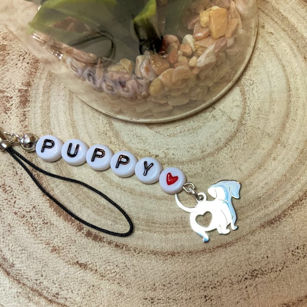 Puppy Love Phone Charm Lanyard. - Folksy