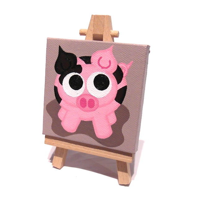 Sold Cute Mini Pig Painting - Folksy