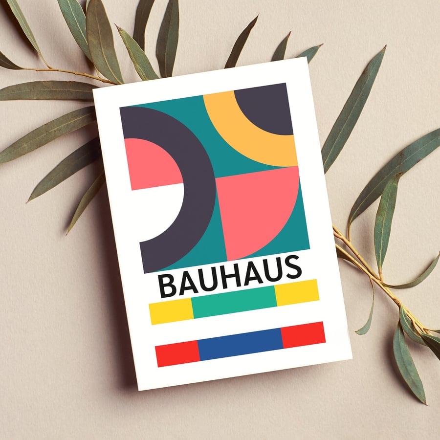 Bauhaus Design Card, Contemporary Pattern - Folksy