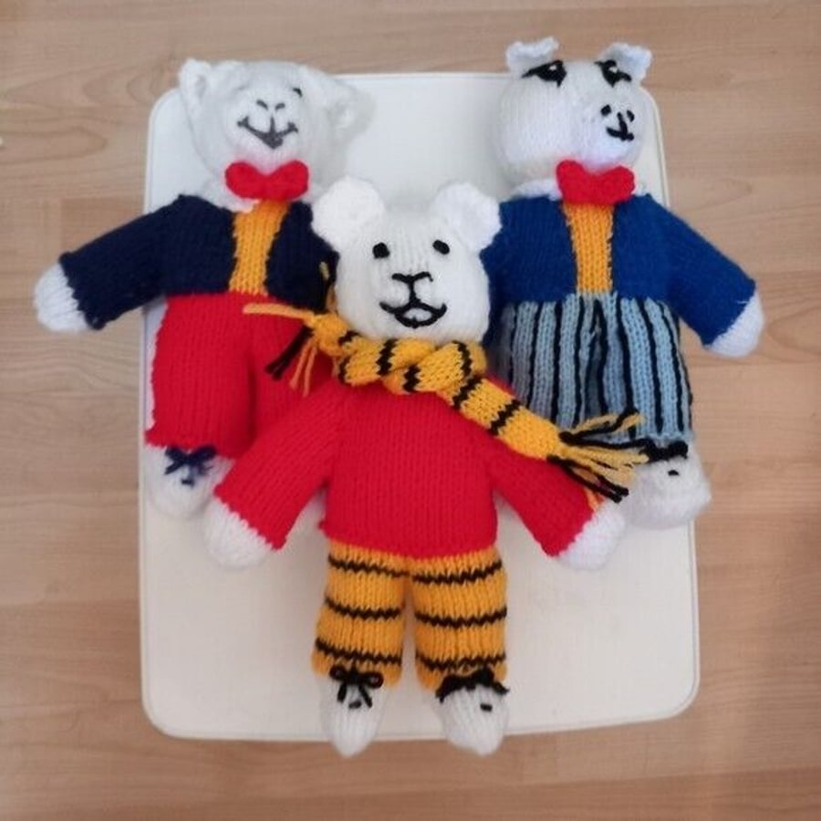 Rupert bear and friends knitted bear dolls new - Folksy