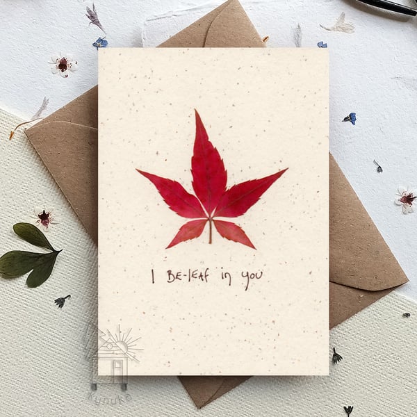 I be-leaf in you, Motivational Card, Encouragem... - Folksy