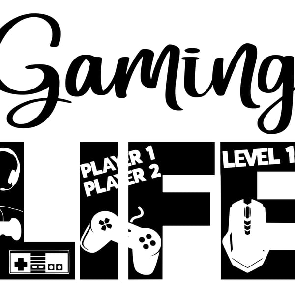 Gaming LIFE SVG Cutting Cut File for the Cricut - Folksy