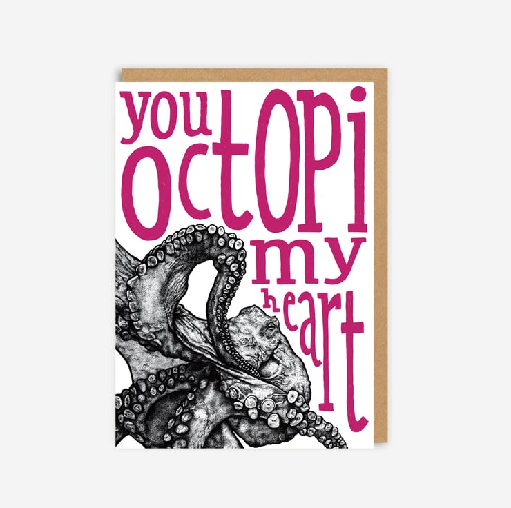 Illustrated Octopus Card - Folksy