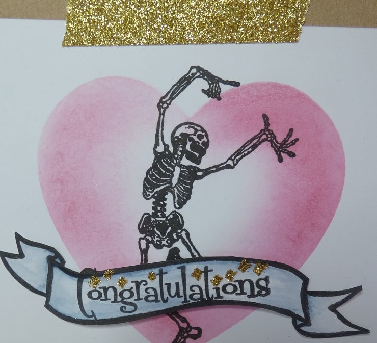 Heart skeleton Congratulations card - Folksy