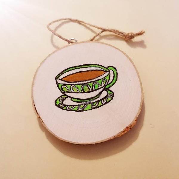 Teacup & teapot sign decoration - Folksy