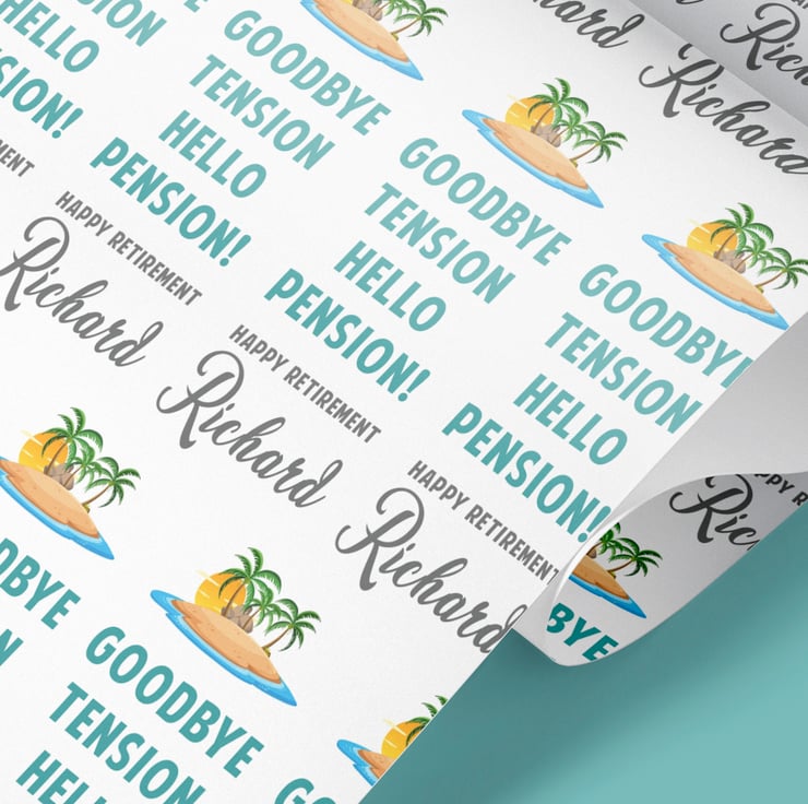 Personalised Retirement wrapping paper - Folksy