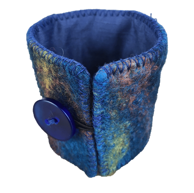 Wrist cuff, hand felted merino wool - Folksy