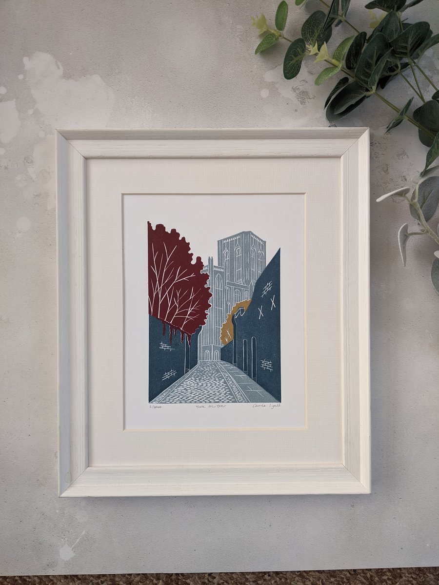 York Minster Print, Yorkshire Landmark Linocut ... - Folksy