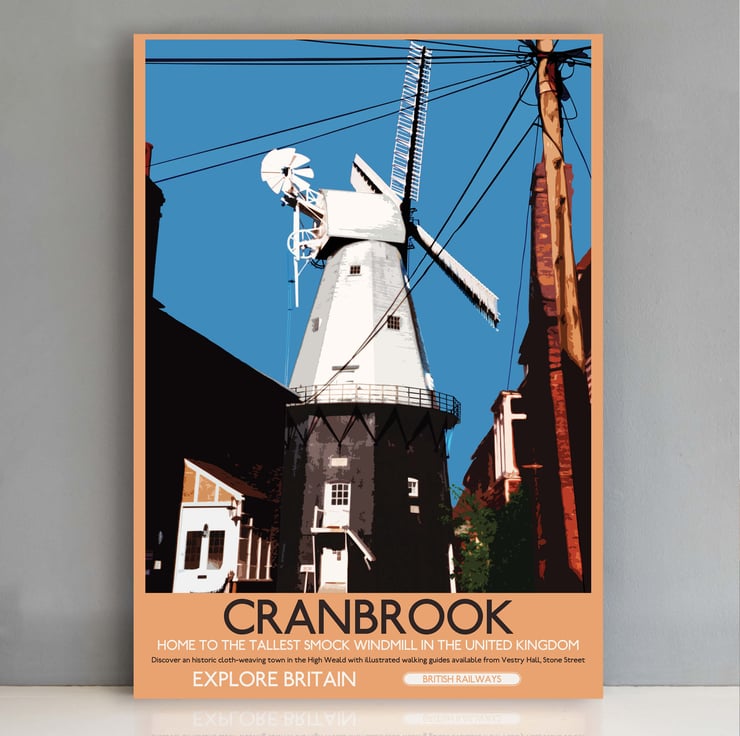 Cranbrook Windmill, Kent UK Travel Print from S... - Folksy