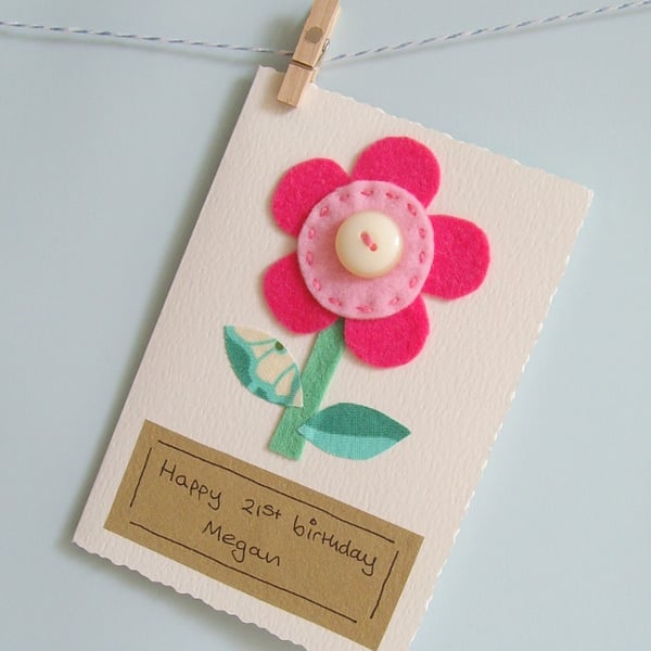 Handmade personalised card - Folksy